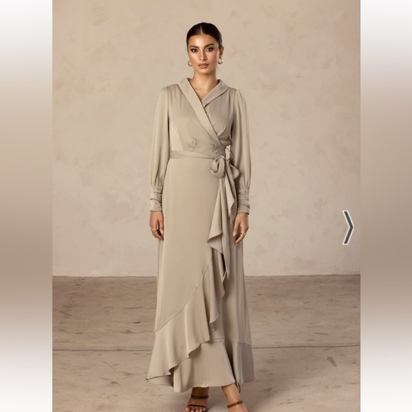 Veiled | Dresses | 5 Shereen Wrap Satin Maxi Dress Muslim Maxi Dress ...